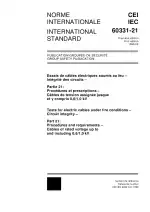 PDF Download IEC 60331-21:1999 [EN + FR]: Tests for Electric Cables ...